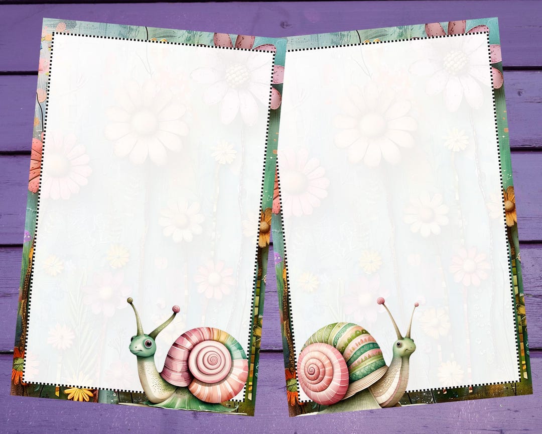 Spring Snails Double-sided Letter Writing Paper A5 Stationery Lined ...