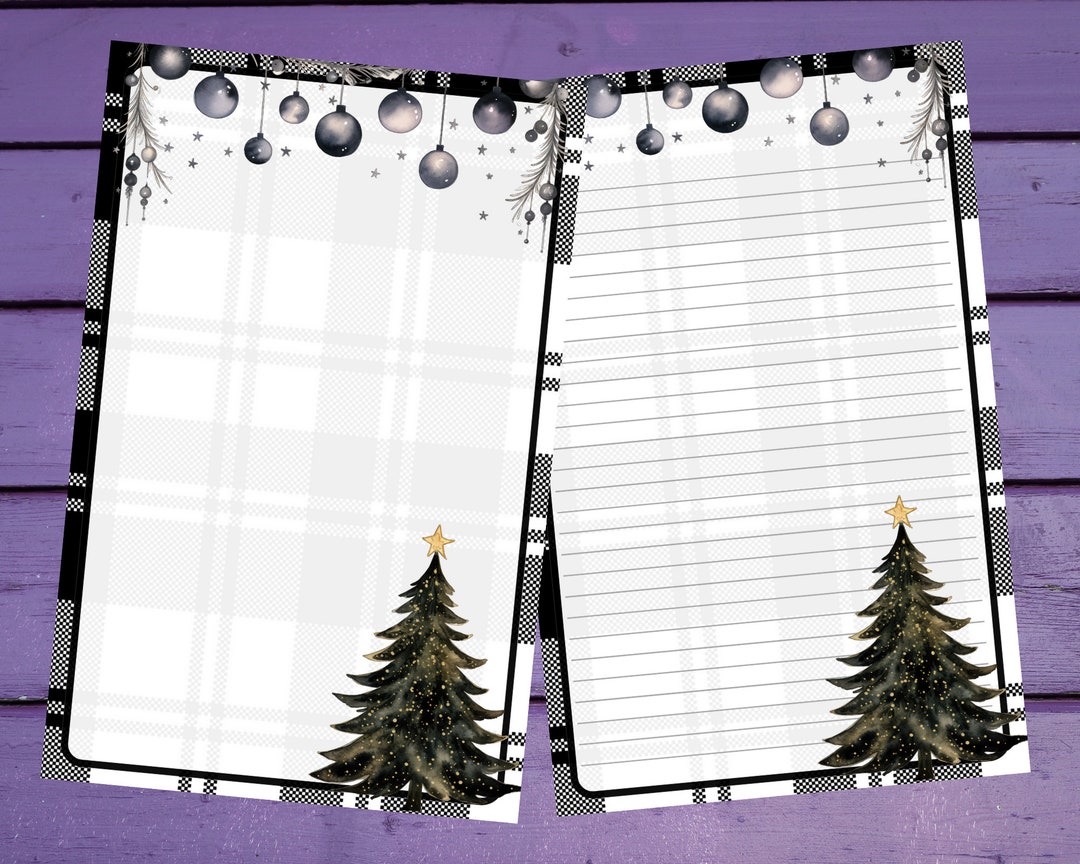 Dark Christmas Vibes Letter Writing Paper A5 Stationery Lined/unlined ...