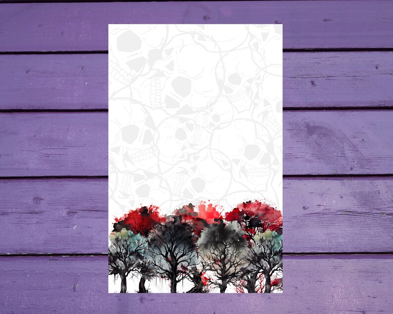 Gothic Trees Letter Writing Paper A5 Stationery Lined/unlined - Etsy