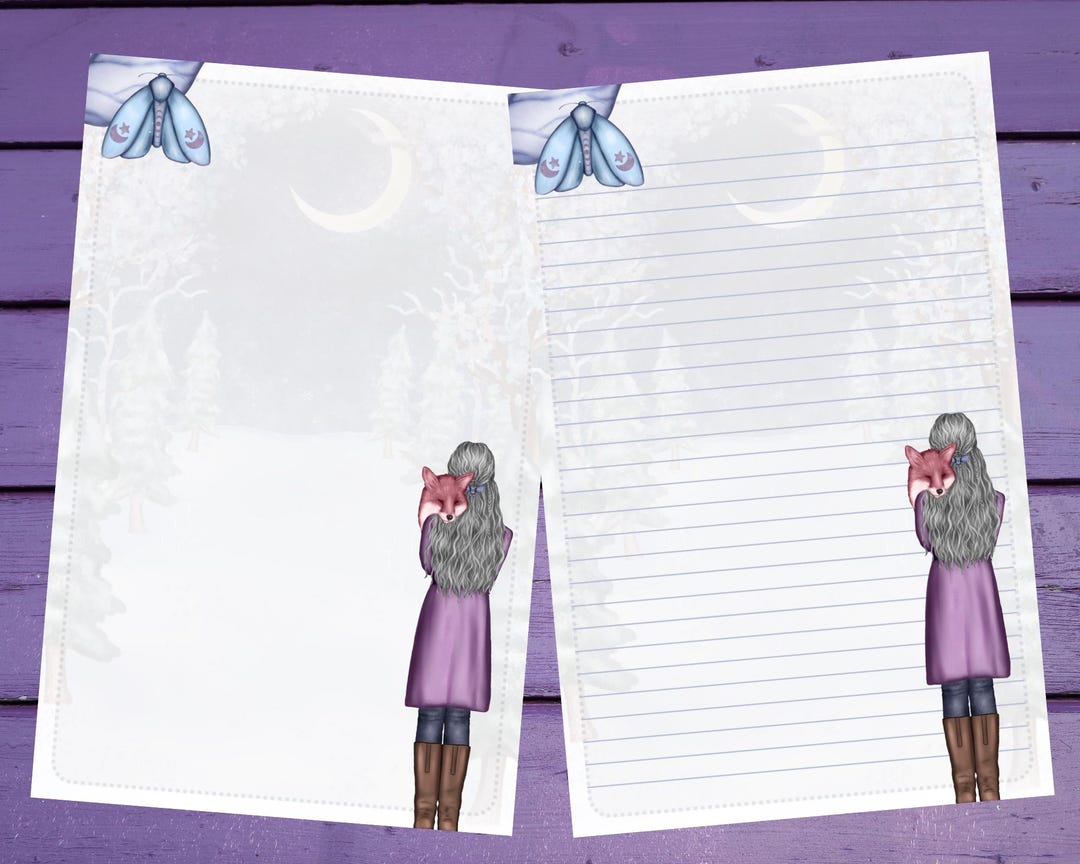 Mystical Winter Letter Writing Paper A5 Stationery Lined/unlined Penpal ...