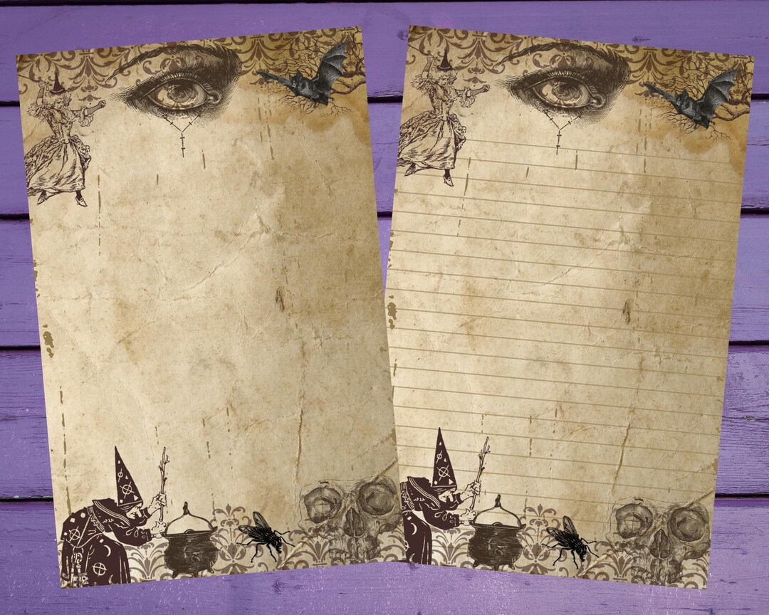 Vintage Spooky Letter Writing Paper A5 Stationery Lined/unlined Penpal ...