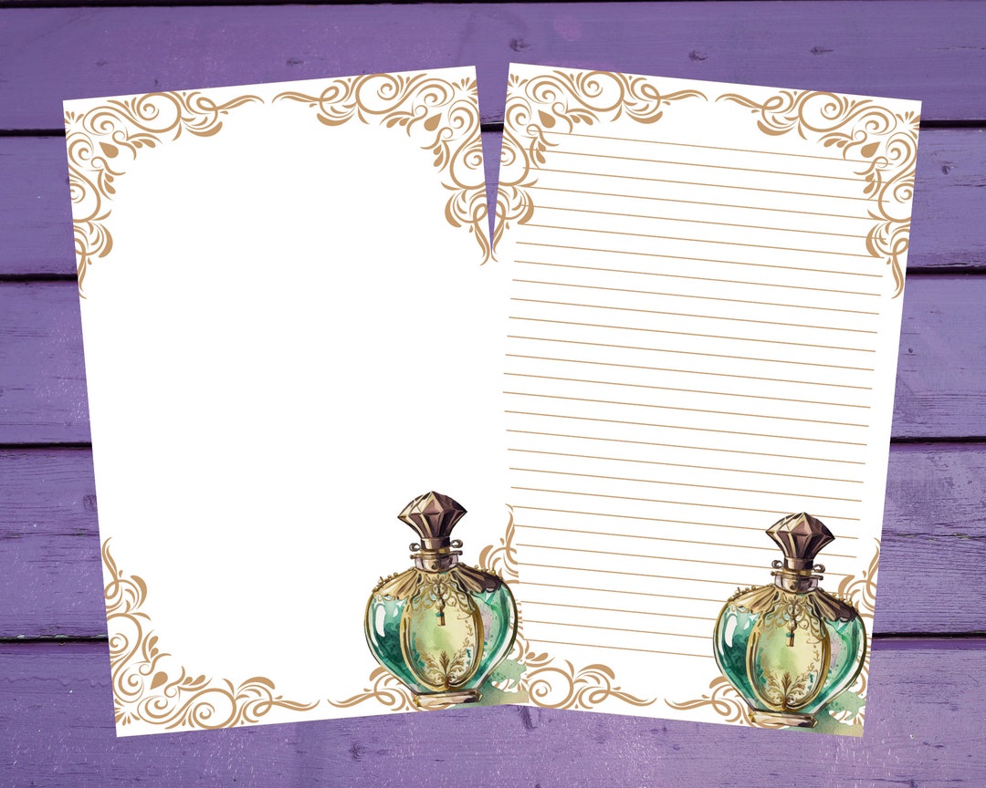 Antique Perfume Letter Writing Paper A5 Stationery Lined/unlined Penpal ...