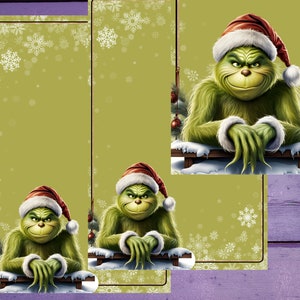 Grinch Letter Writing Paper A5 Stationery Lined/unlined Penpal Supplies ...
