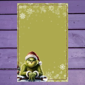 Grinch Letter Writing Paper A5 Stationery Lined/unlined Penpal Supplies ...