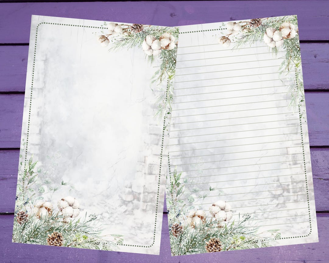 Soft Winter Letter Writing Paper A5 Stationery Lined/unlined Penpal ...