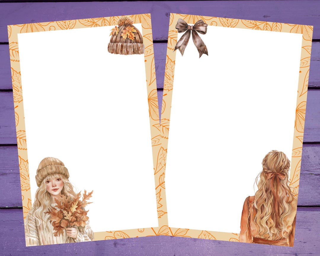 Double-sided Cozy Autumn Letter Writing Paper A5 Stationery Lined ...