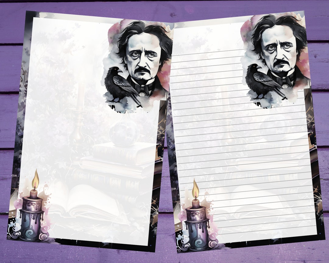 Poe Letter Writing Paper A5 Stationery Lined/unlined Penpal Supplies - Etsy