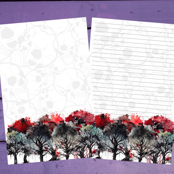 Trees Writing Paper - Etsy