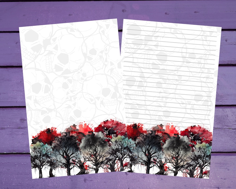 Gothic Trees Letter Writing Paper A5 Stationery Lined/unlined - Etsy