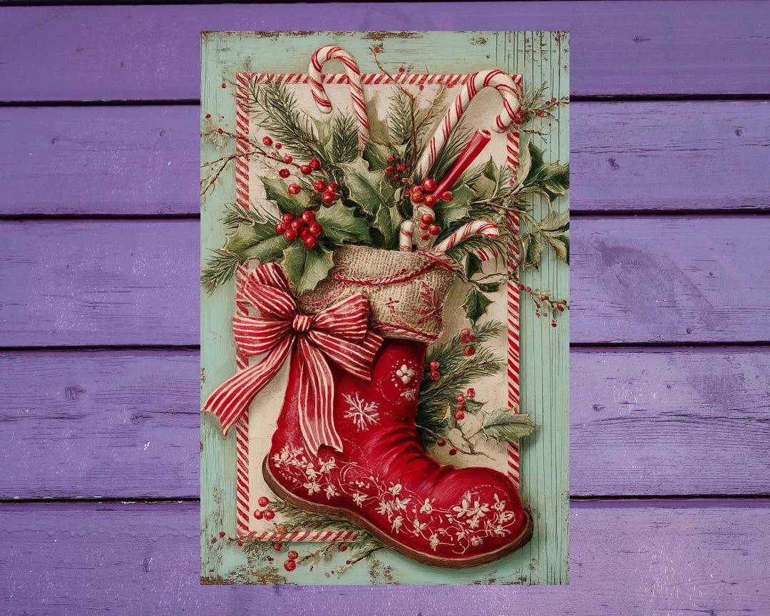 Candy Cane Postcard 10x15cm/ 4'x6' in Penpal Supplies - Etsy