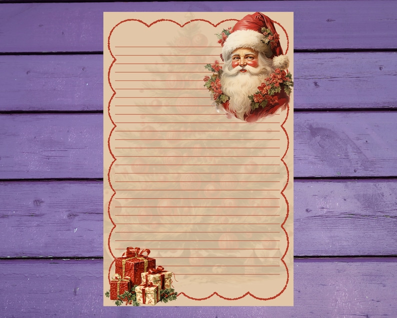 Vintage Santa Letter Writing Paper A5 Stationery Lined/unlined - Etsy