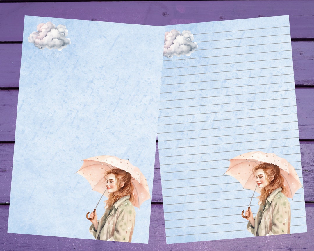 Spring Rain Letter Writing Paper A5 Stationery Lined/unlined Penpal ...