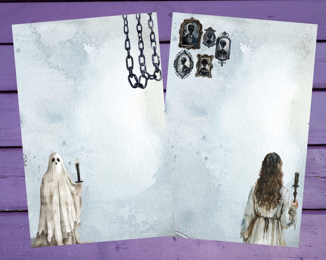 Haunted House Double-sided Letter Writing Paper A5 Stationery Lined ...