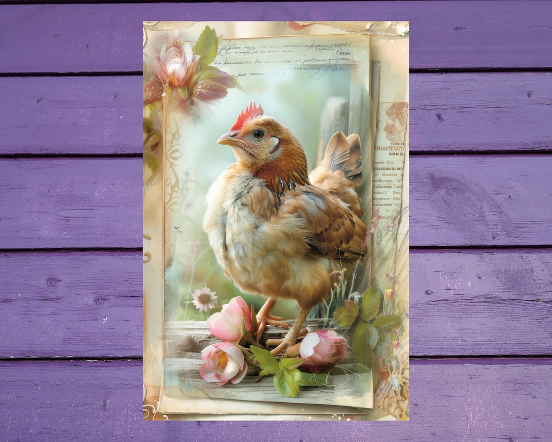Spring Chicken Postcard 10x15cm/4'x6' in Penpal Supplies - Etsy