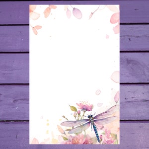 Spring Dragonfly Letter Writing Paper A5 Lined/unlined Penpal Supplies ...