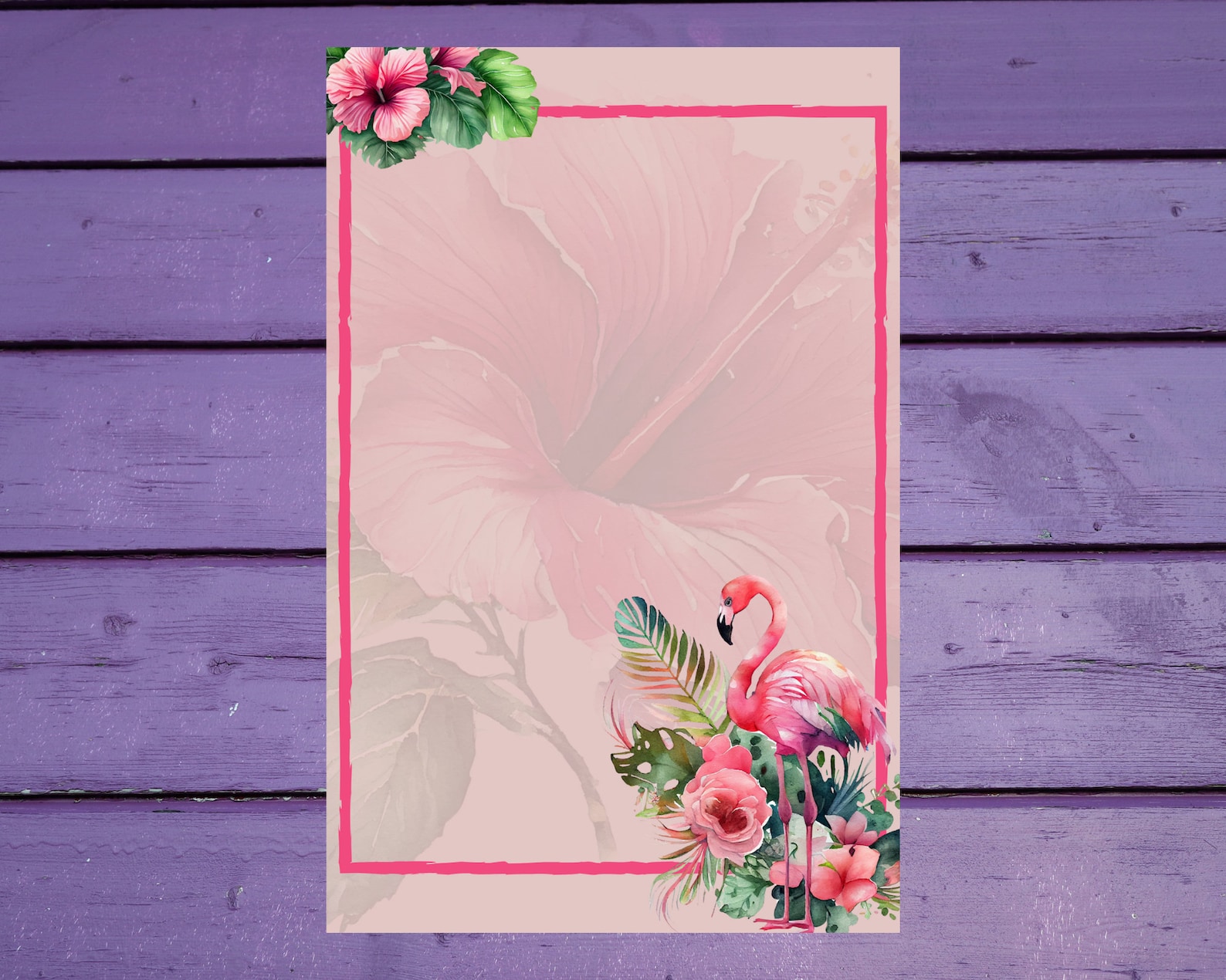 Flamingo Letter Writing Paper A5 Stationery Lined/unlined Penpal ...