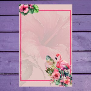 Flamingo Letter Writing Paper A5 Stationery Lined/unlined Penpal ...
