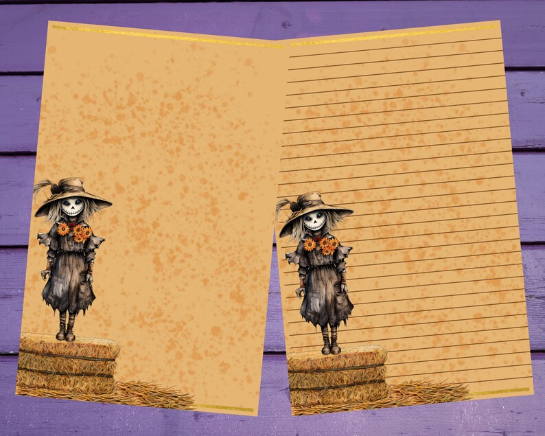 Spooky Scarecrow Letter Writing Paper A5 Stationery - Etsy Australia