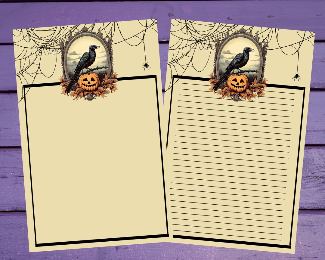 Halloween Framed Bird Letter Writing Paper A5 Stationery Lined/unlined ...