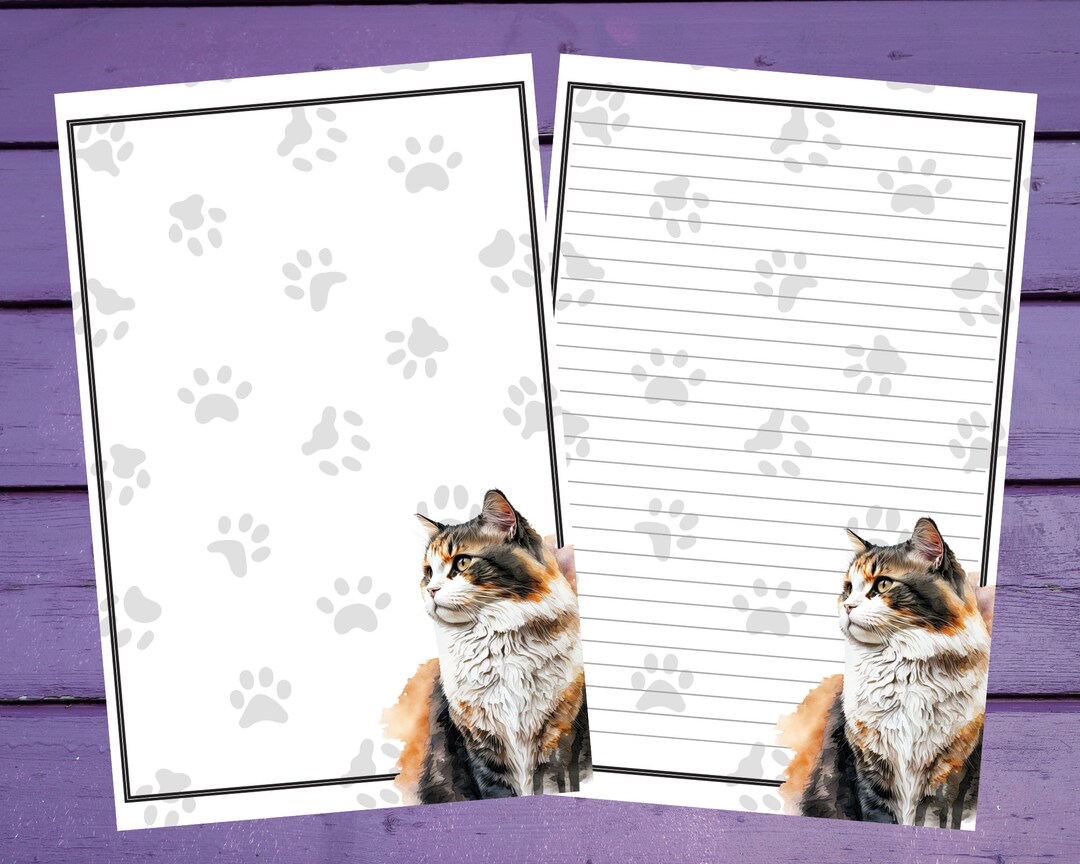 Cat Letter Writing Paper A5 Stationery Lined/unlined Penpal Supplies - Etsy