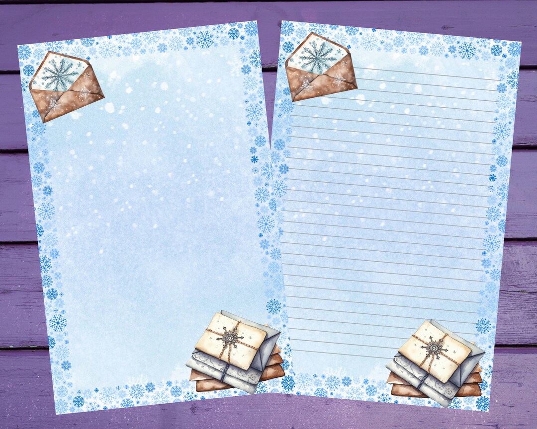 Winter Mail Letter Writing Paper A5 Stationery Lined/unlined Penpal ...