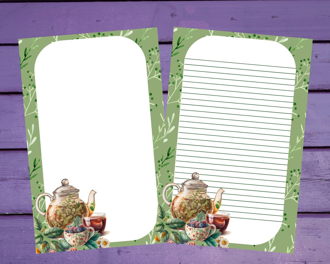 Herbal Tea Letter Writing Paper A5 Stationery Lined/unlined Penpal ...
