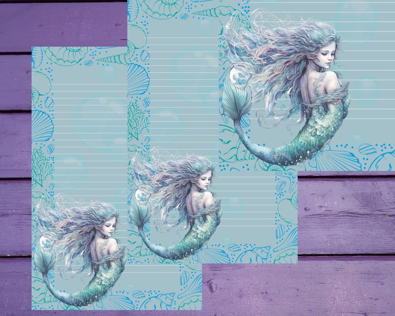 Mermaid Letter Writing Paper A5 Stationery Lined/unlined - Etsy