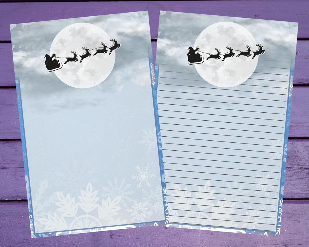 Santa's Sleigh Letter Writing Paper A5 Stationery Lined/unlined Penpal ...