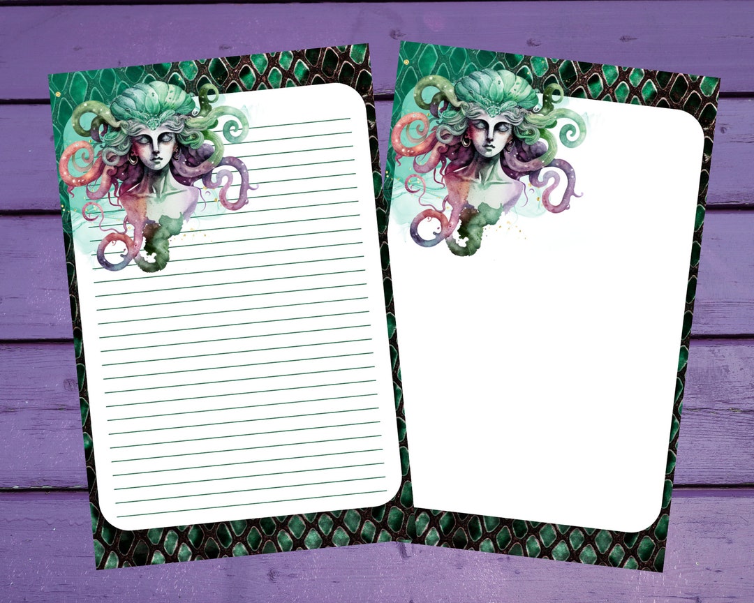 Medusa Letter Writing Paper A5 Stationery Lined/unlined Penpal Supplies ...