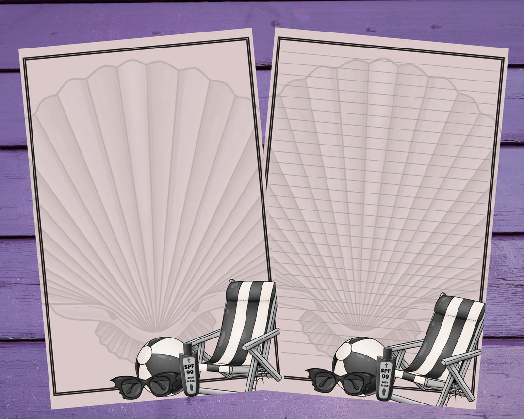 Goth Summer Fun Letter Writing Paper A5 Stationery Lined/unlined Penpal ...