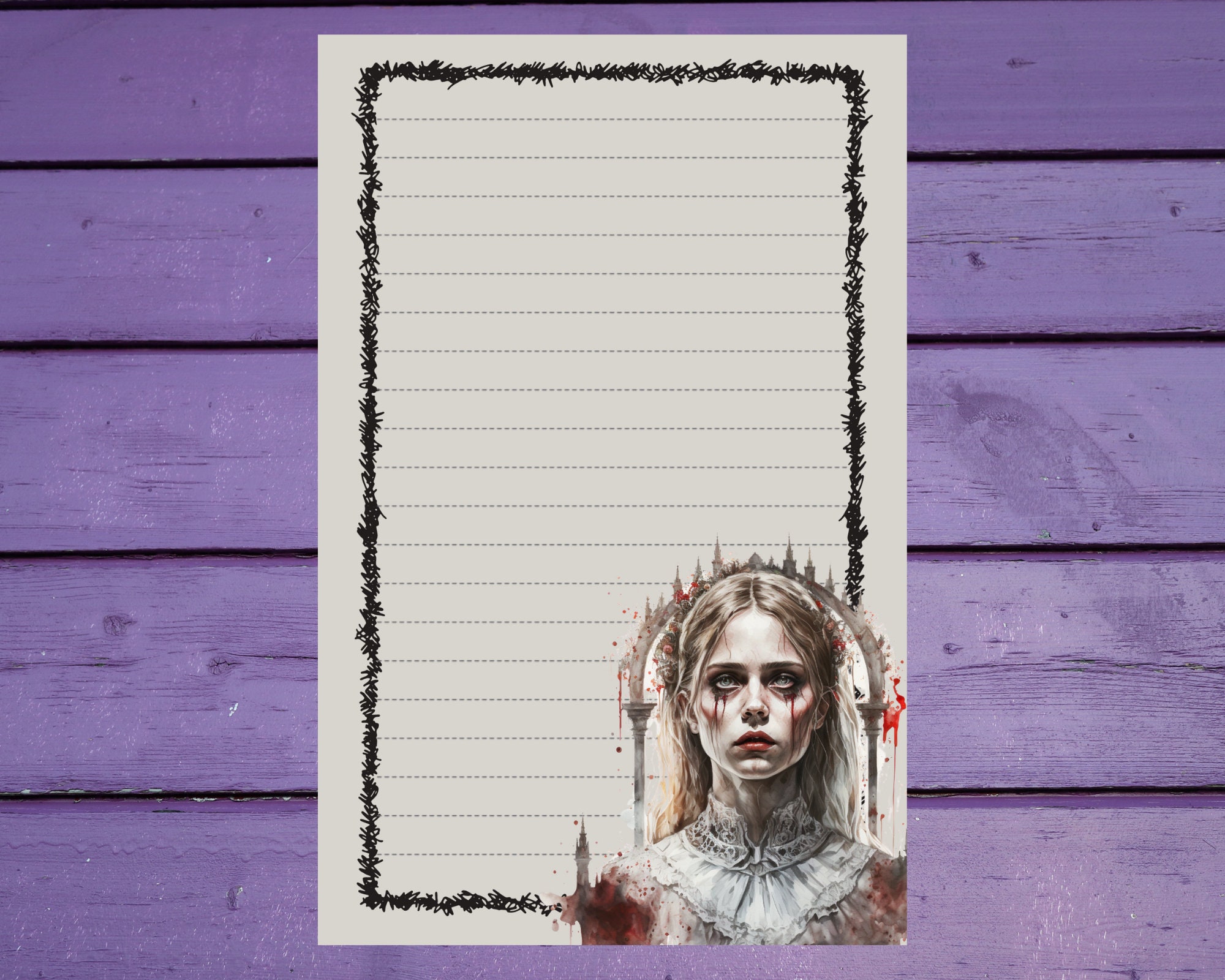 Haunted Letter Writing Paper A5 Stationery Lined/unlined - Etsy