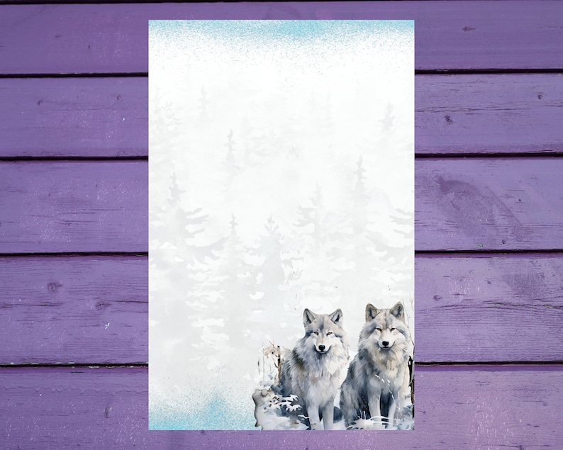 Winter Wolves Letter Writing Paper A5 Stationery Lined/unlined Penpal ...