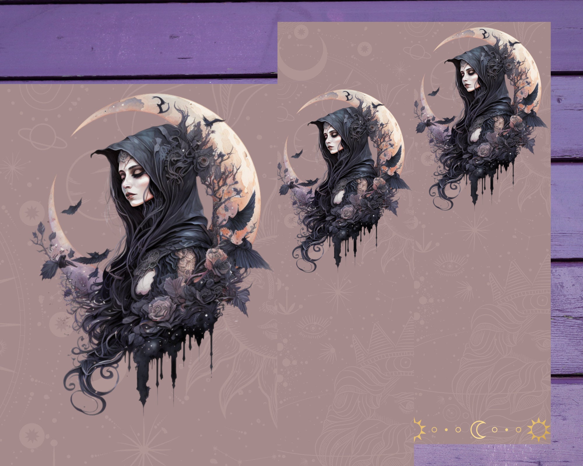 Celestial Witch Letter Writing Paper A5 Stationery Lined/unlined Penpal ...