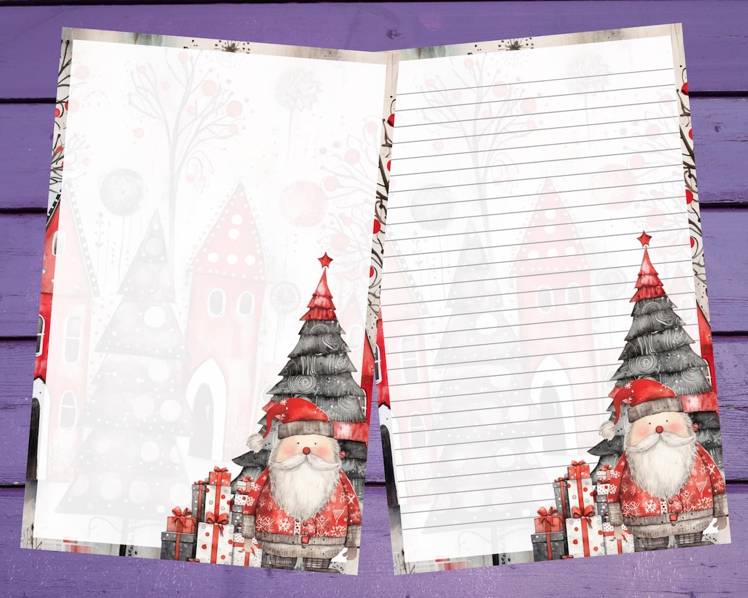 Charcoal Christmas Letter Writing Paper A5 Stationery Lined/unlined ...