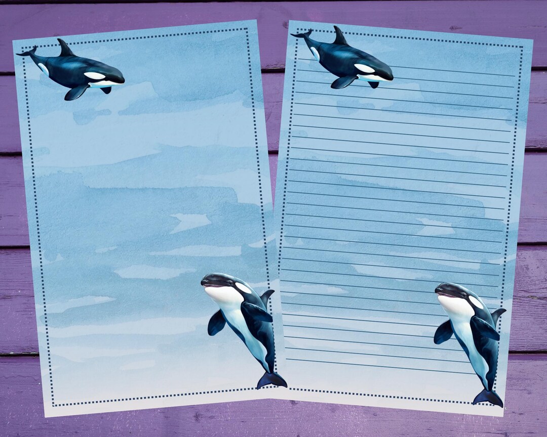 Orca Letter Writing Paper A5 Stationery Lined/unlined Penpal Supplies ...