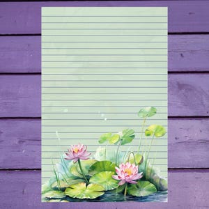 Lily Pond Letter Writing Paper A5 Stationery Lined/unlined Penpal ...