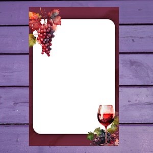 Red Wine Letter Writing Paper A5 Stationery Lined/unlined Penpal ...