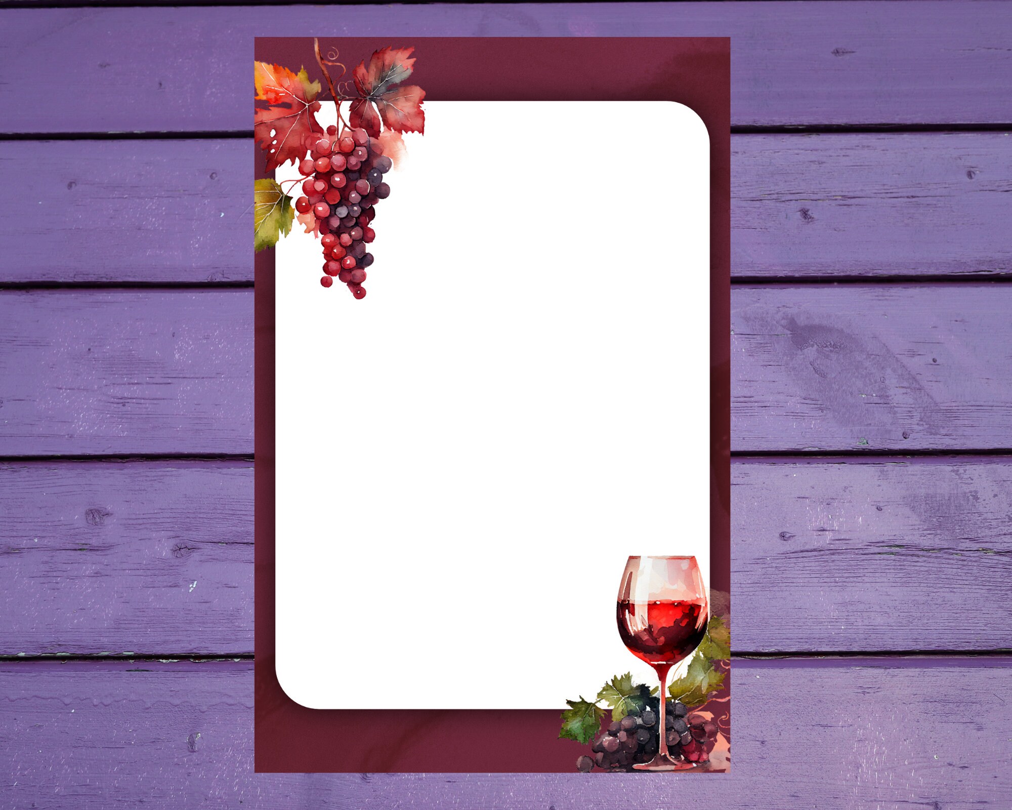 Red Wine Letter Writing Paper A5 Stationery Lined/unlined Penpal ...