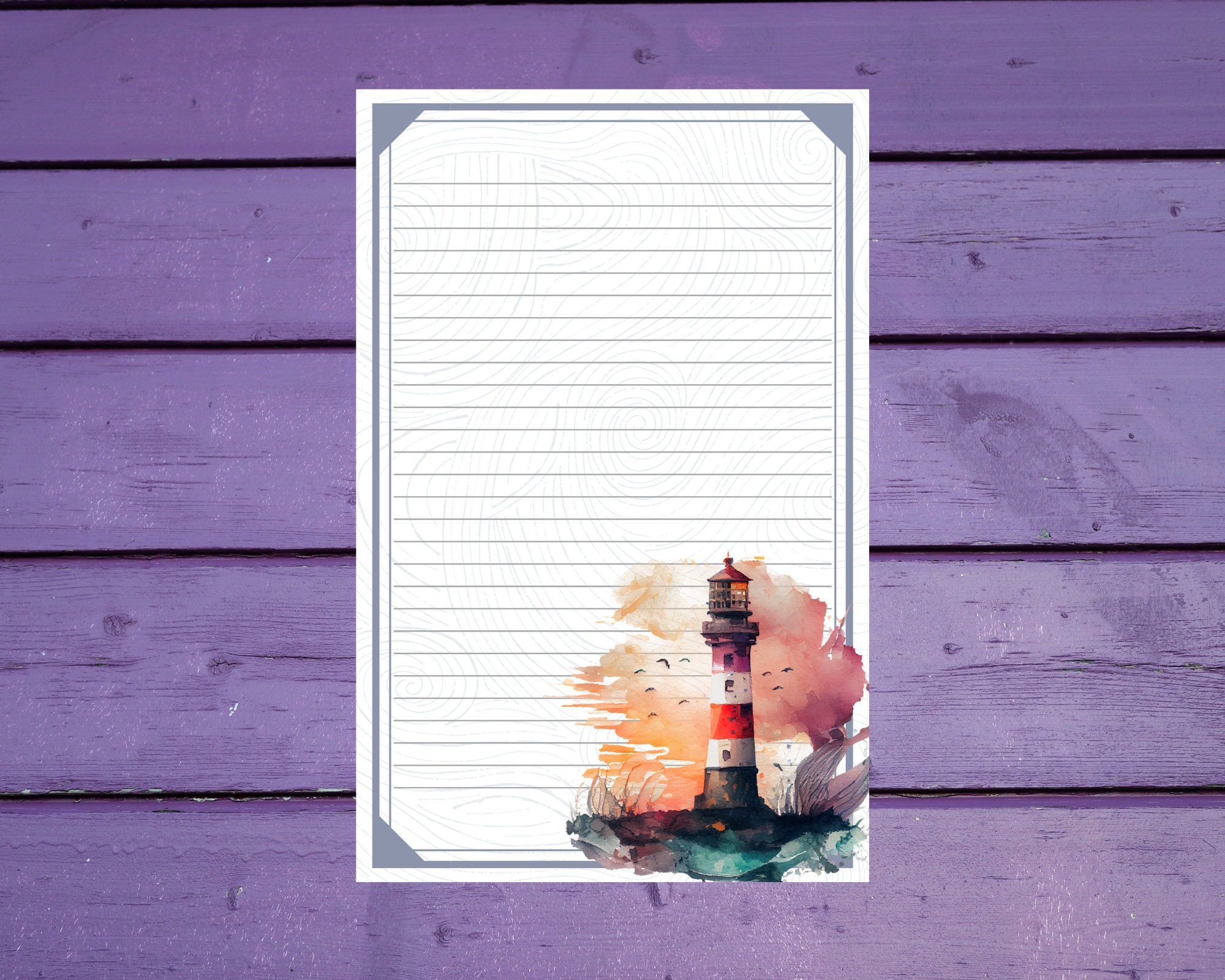 Lighthouse Letter Writing Paper A5 Stationery Lined/unlined - Etsy