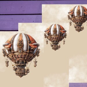 Steampunk Hot Air Balloon Letter Writing Paper A5 Stationery Lined ...