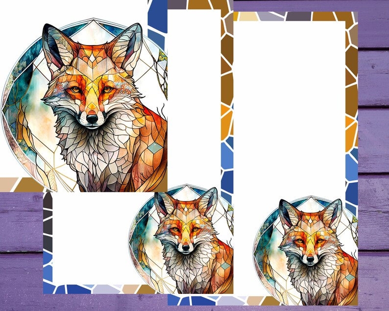 Stained Glass Fox Letter Writing Paper A5 Stationery Lined/unlined ...