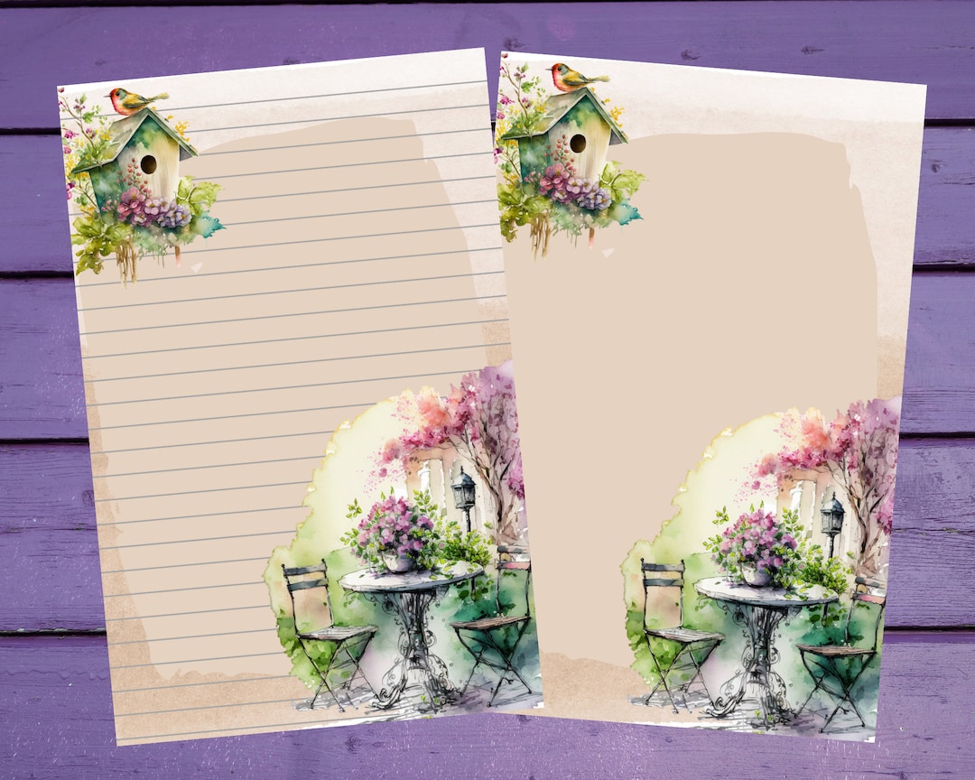 Spring Watercolour Letter Writing Paper A5 Stationery Lined/unlined ...