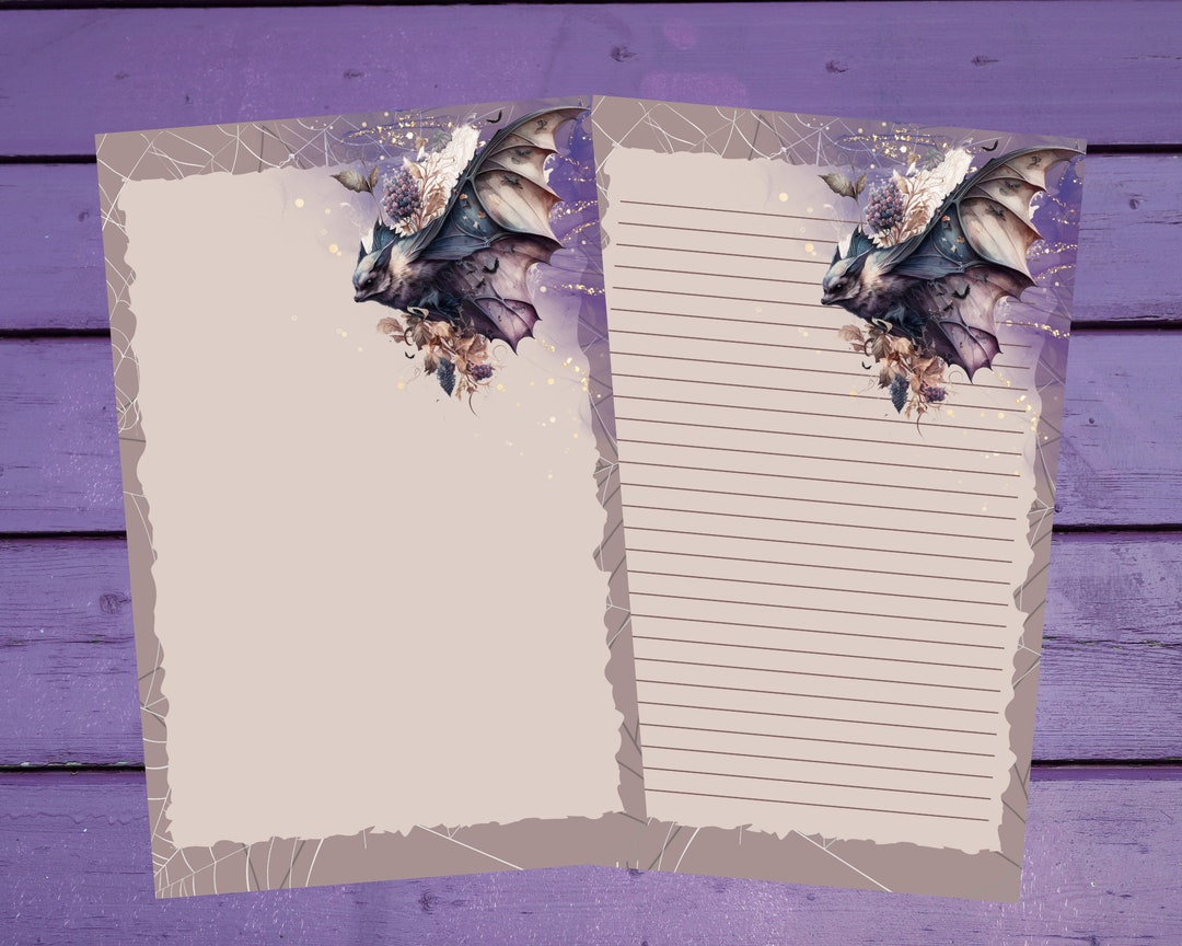 Bat Letter Writing Paper A5 Stationery Lined/unlined Penpal Supplies - Etsy