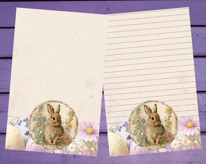Vintage Easter Vibes Letter Writing Paper A5 Stationery Lined/unlined ...