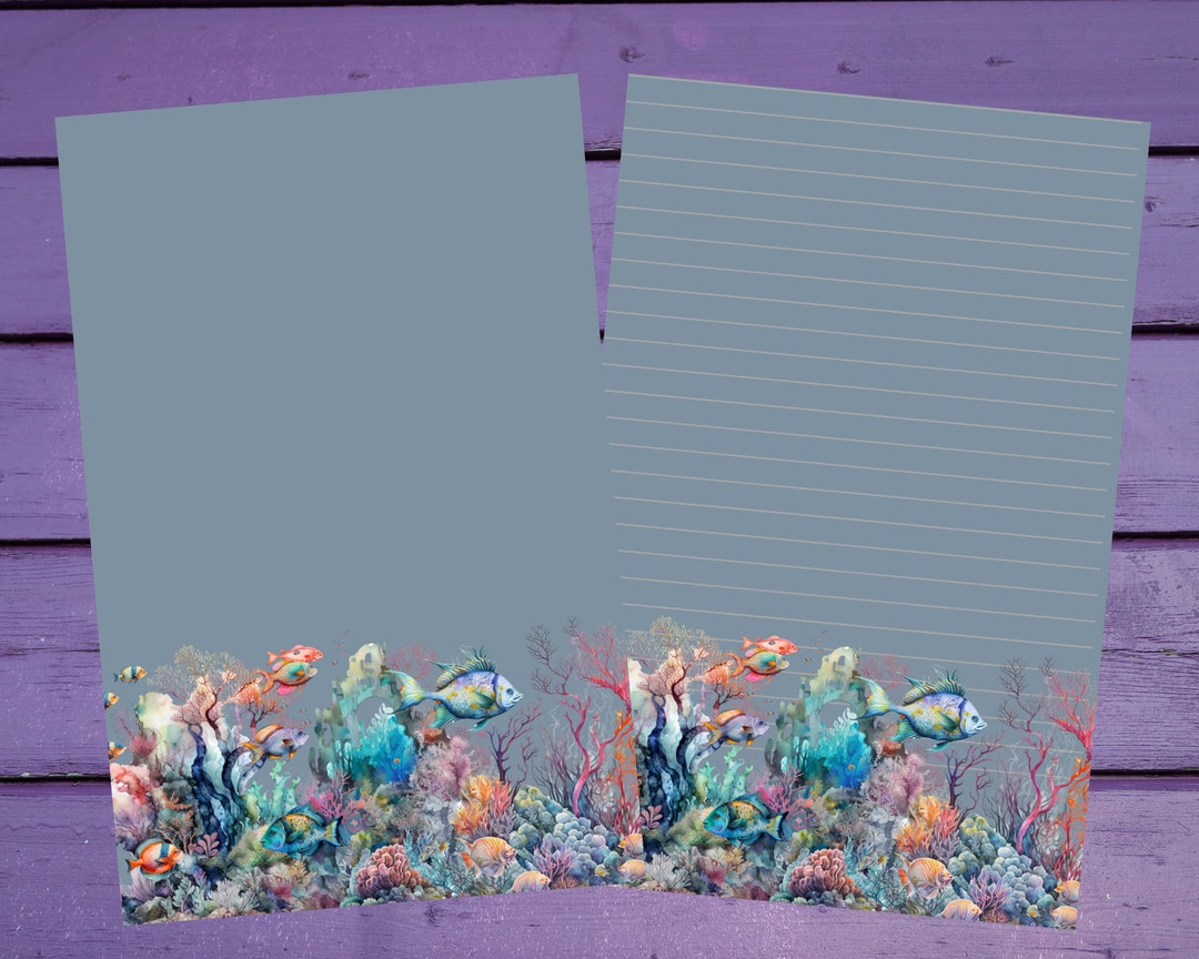 Ocean Reef Letter Writing Paper A5 Stationery Lined/unlined Penpal ...