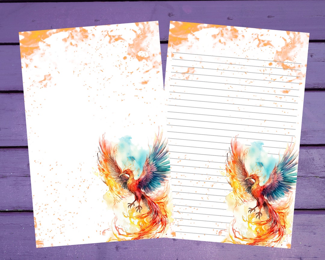 Phoenix Letter Writing Paper A5 Stationery Lined/unlined Penpal ...