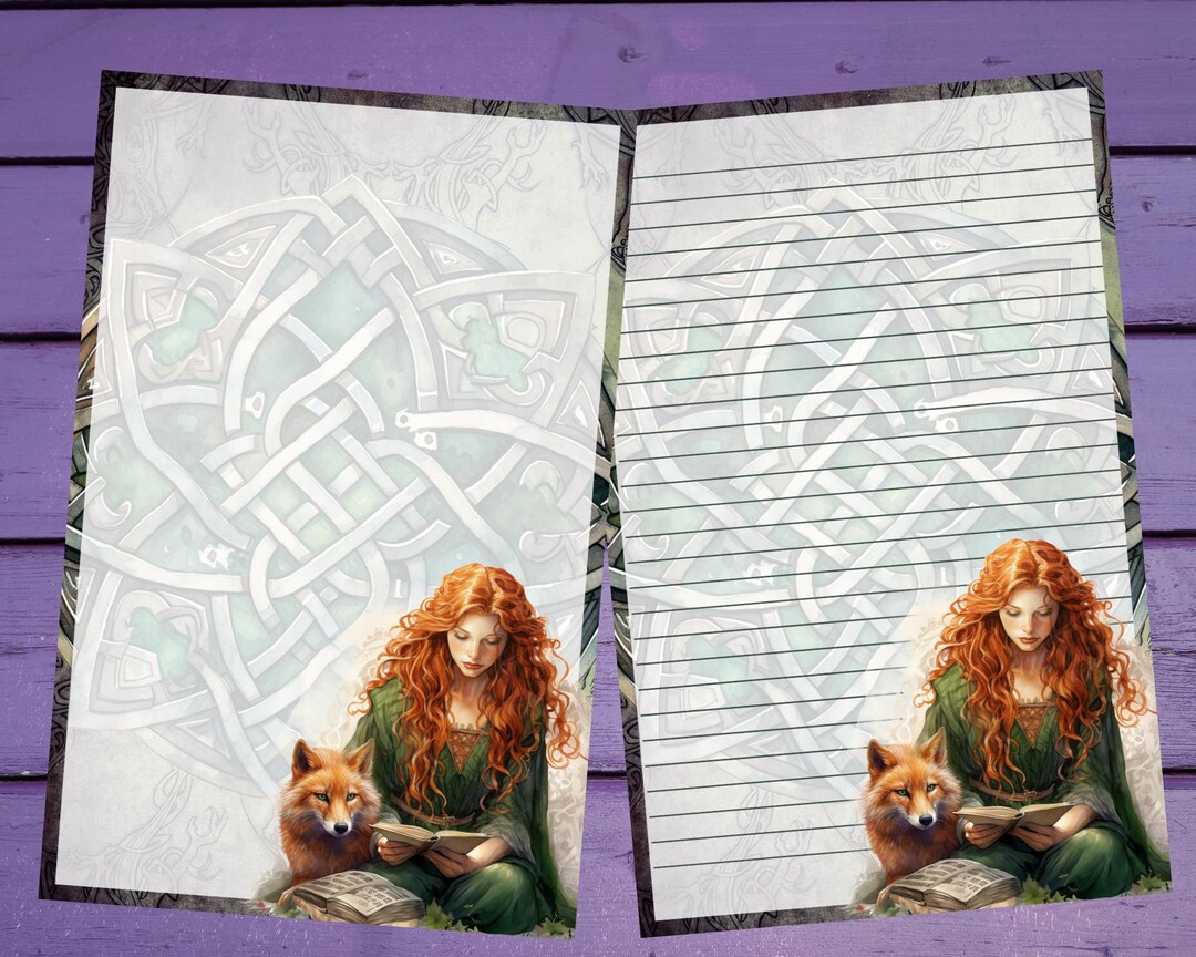 Celtic Letter Writing Paper A5 Stationery Lined/unlined Penpal Supplies ...