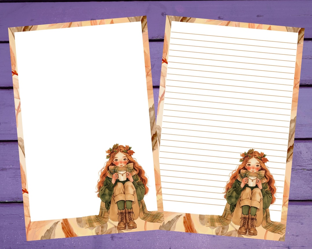 Autumn Calm Letter Writing Paper A5 Stationery Lined/unlined Penpal ...