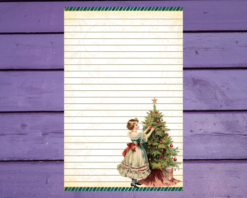 Victorian Christmas Letter Writing Paper A5 Stationery Lined/unlined - Etsy