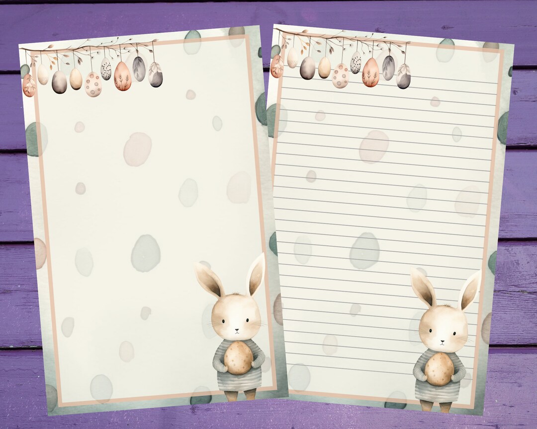 Pastel Easter Letter Writing Paper A5 Stationery Lined/unlined Penpal ...